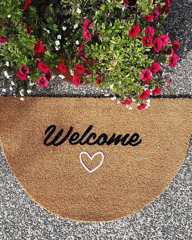 Welcome with Love Semi Circle Doormat Embossed – Rustic Elm